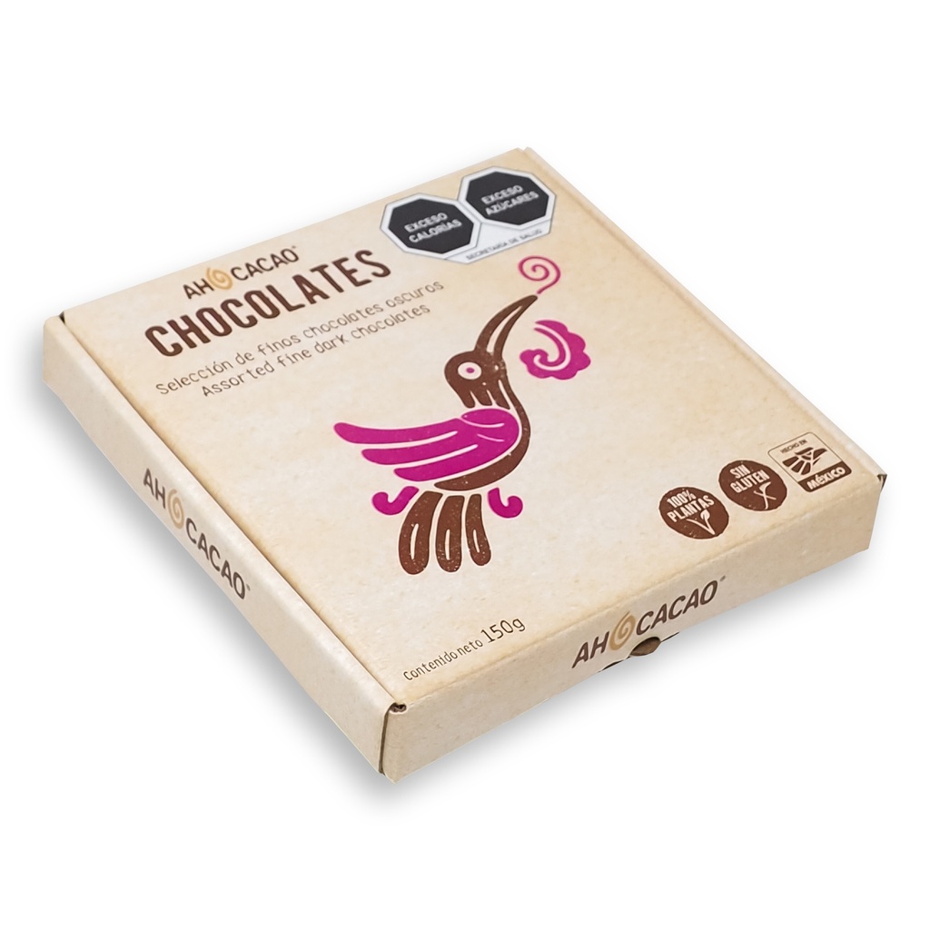Dark chocolate selection, gift box 150g | Ah Cacao